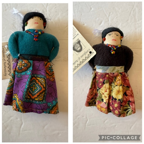 Other | 2 Handmade Traditional Navajo Dolls Artist Made 5 Dolls Beaded ...